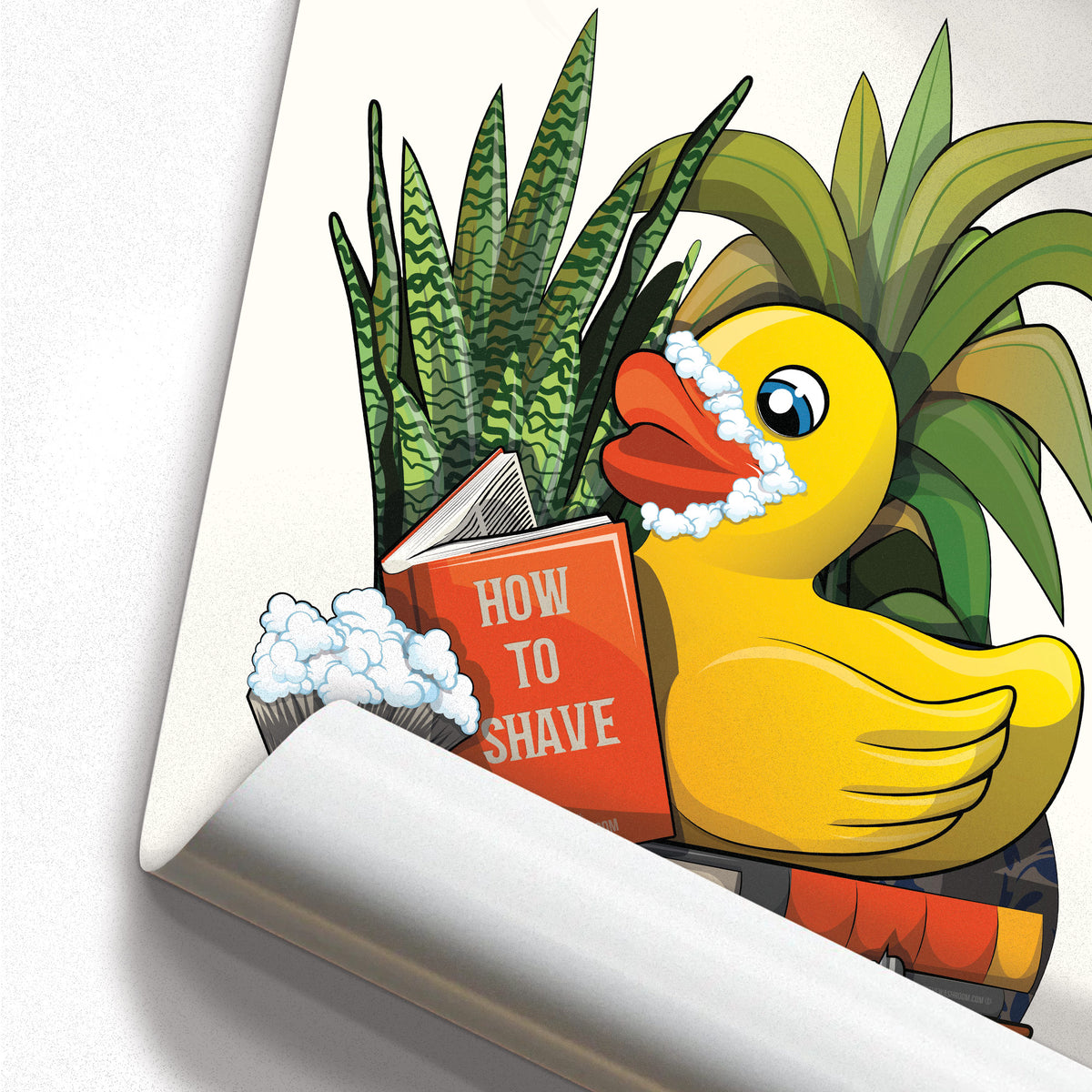 Rubber Duck Shaving in the Bathroom, funny poster - wyatt9.com