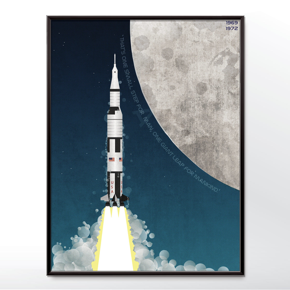 Apollo Mission Saturn V Rocket Moon Landing Poster - wyatt9.com