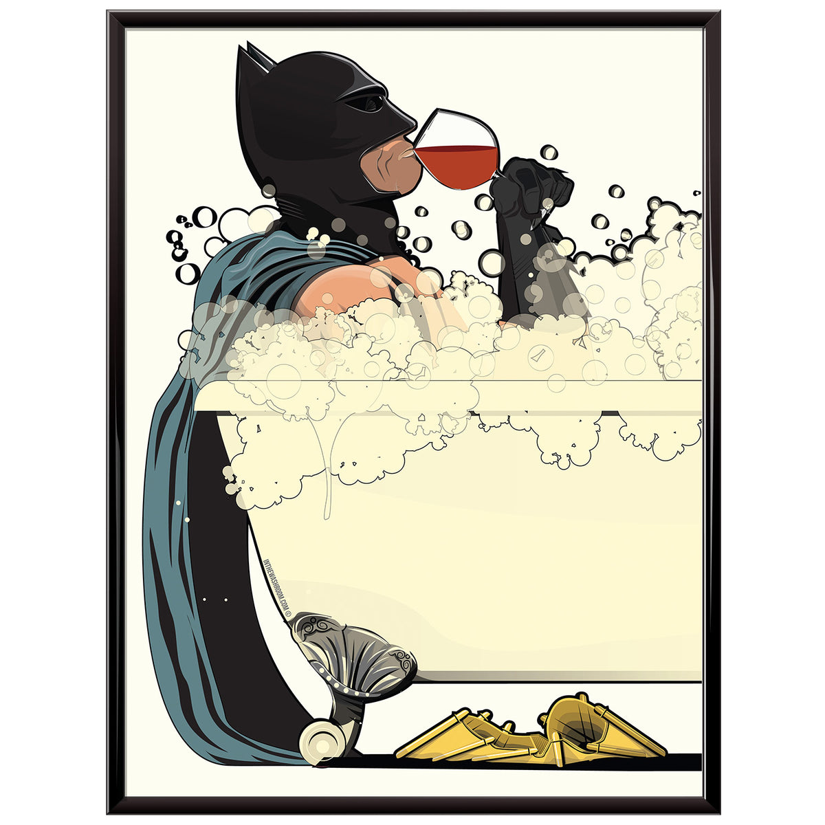 Batman in the bath. Funny Bathroom Poster - wyatt9.com
