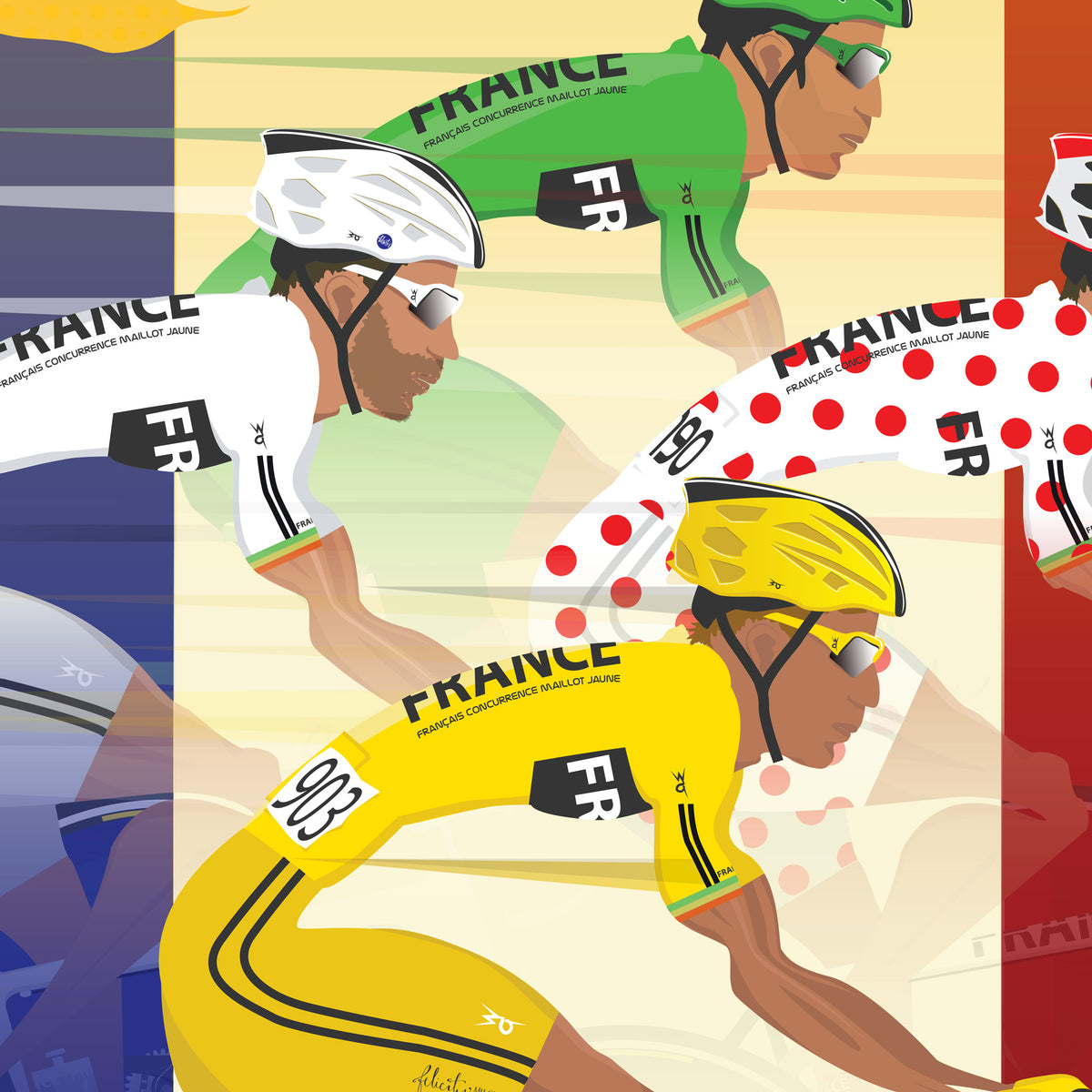 Tour De France Jerseys Bicycle Bike Cycling Poster - wyatt9.com