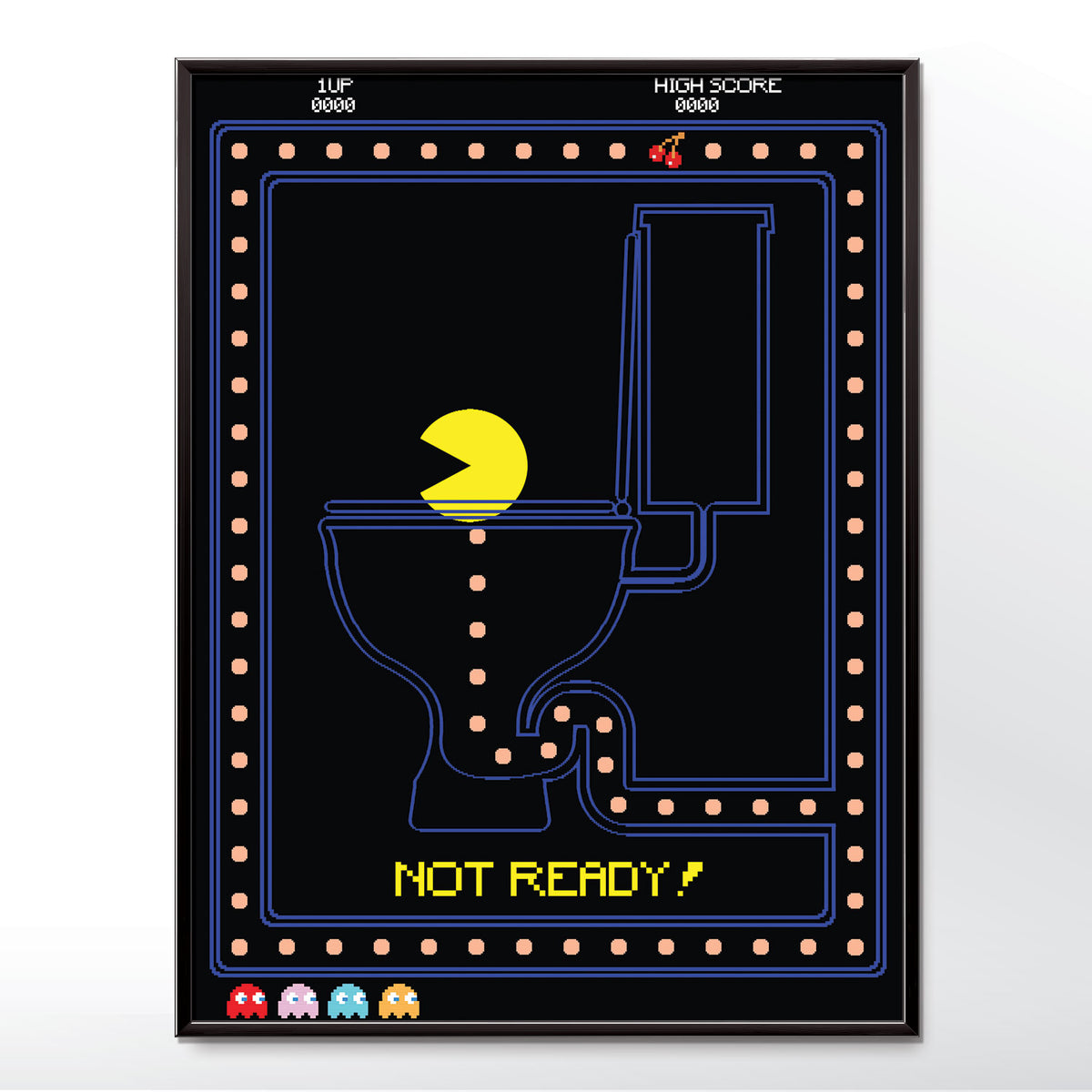 Pac-Man on the Toilet Poster Art Print - wyatt9.com